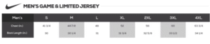 NFL Jersey Size Chart – Different Types & Comparison